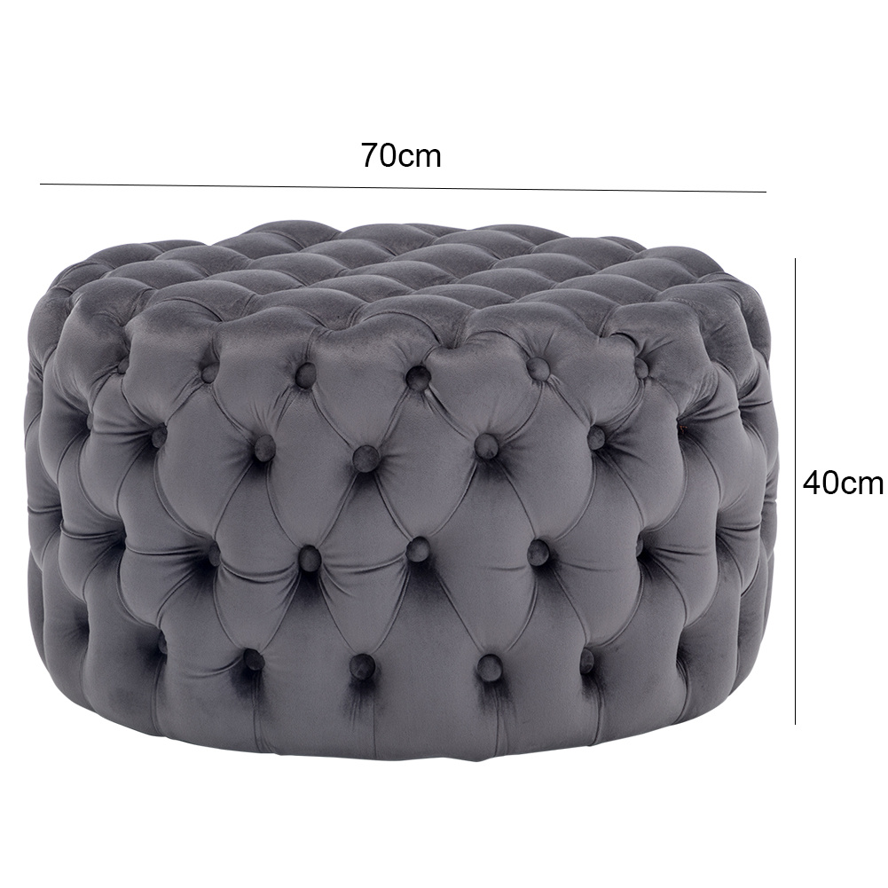 BIG VELVET PUFF FOOTSTOOL FOOT REST POUFEE STOOL CHAIR BENCH TABLE SEAT ...